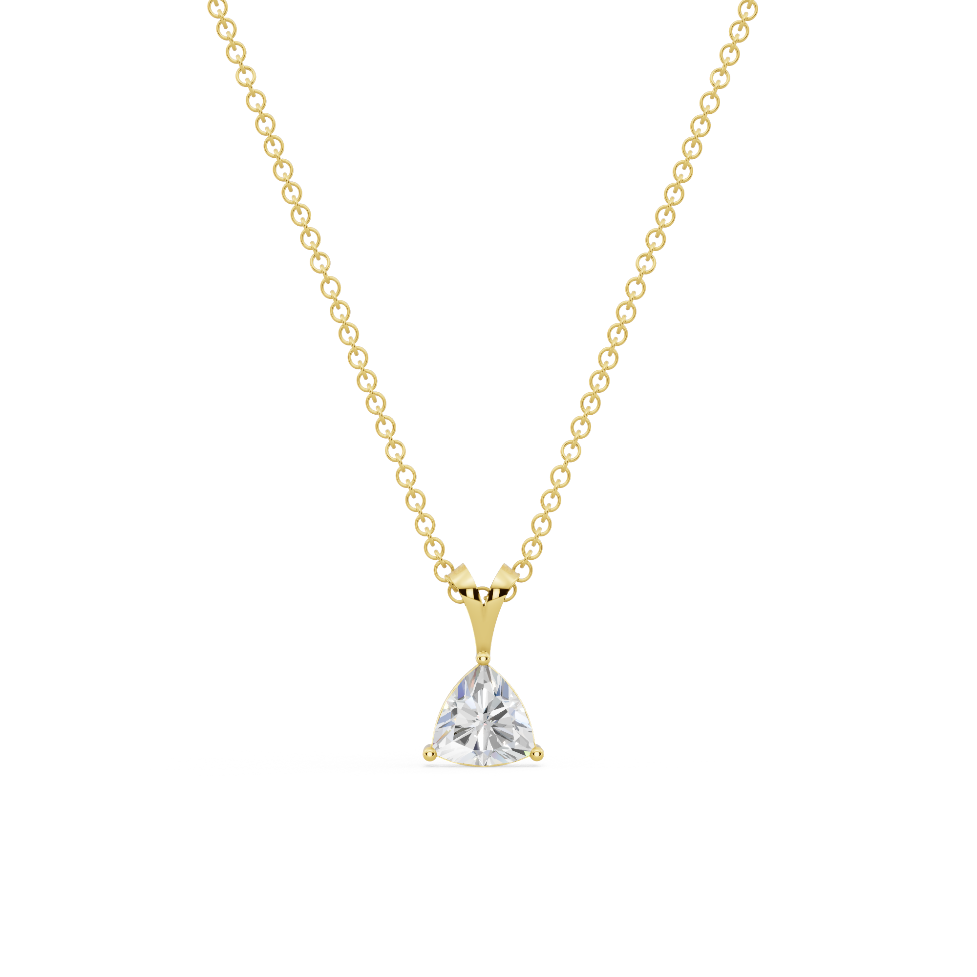 Buy Lab Grown Trillion Cut Diamond Solitaire V Bale Pendant Online in ...