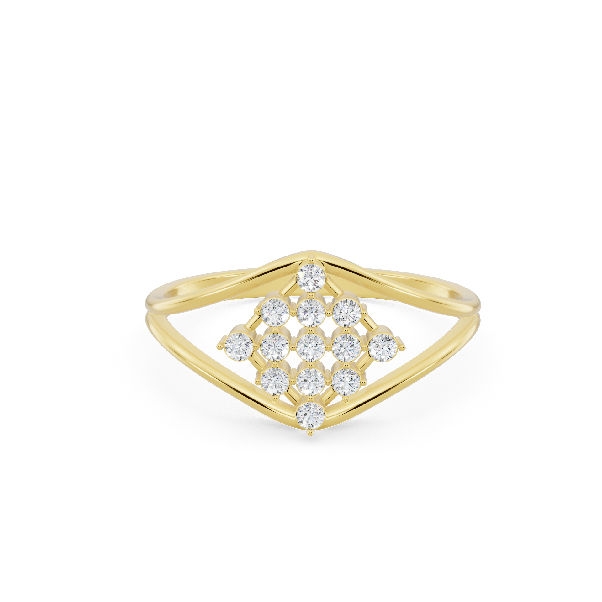 Myra Lab Grown Diamond Ring in White, Yellow, or Rose Gold - Anyra Diamonds