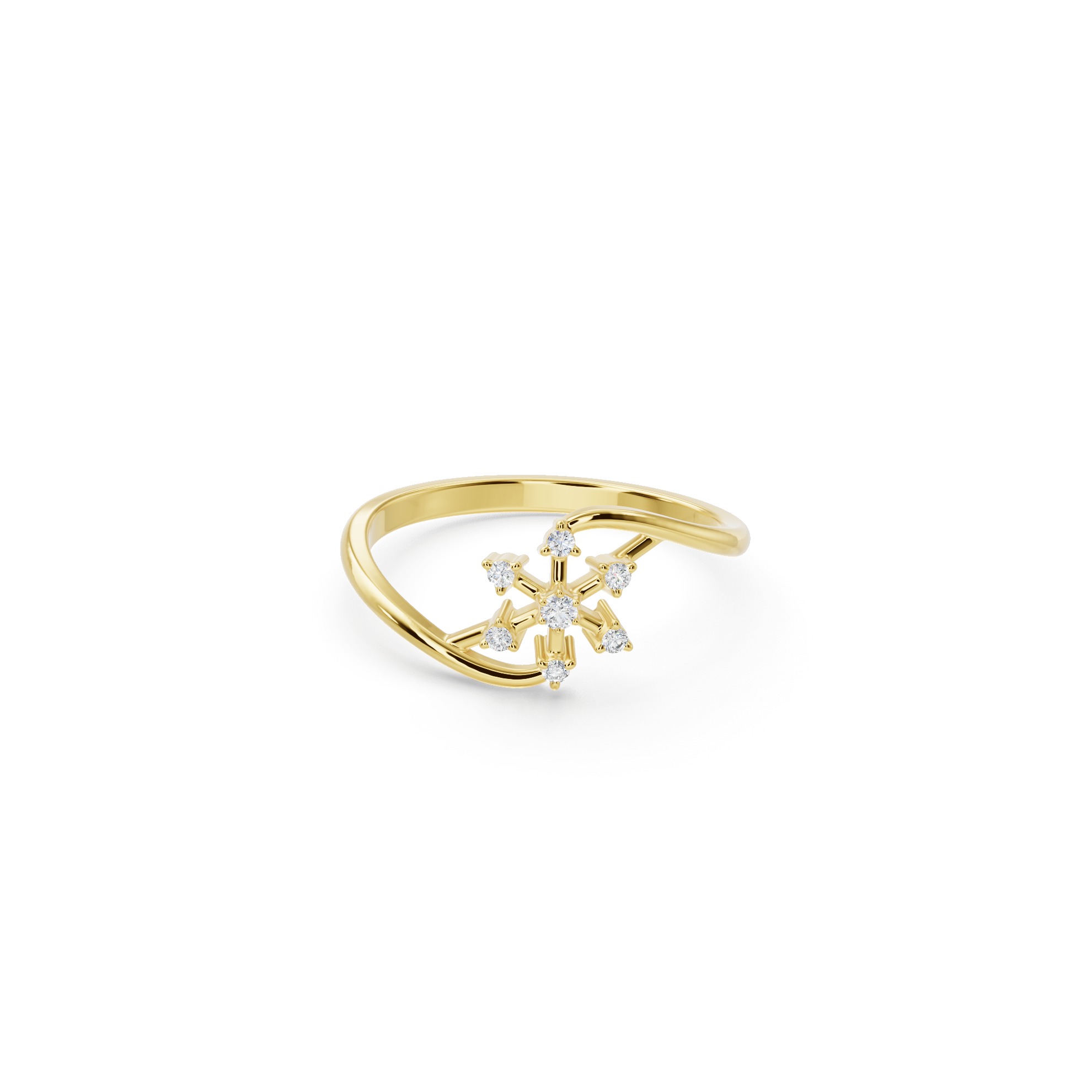 Charvi Floral Diamond Ring in White, Yellow, or Rose Gold - 0.056ct Lab Grown - Anyra Diamonds