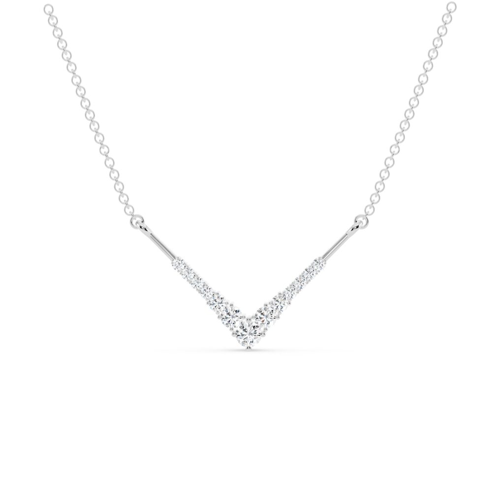 Sustainable Dainty V Shape Lab Grown Diamond Pendant for Everyday ...
